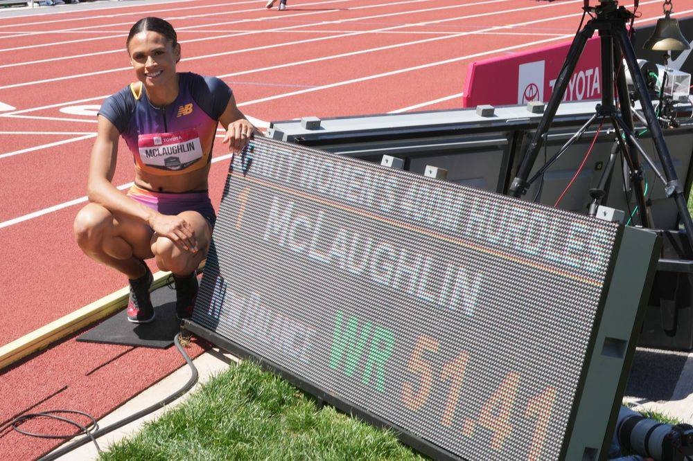 McLaughlin breaks own 400 metres hurdles record with 'Track Town, USA ...