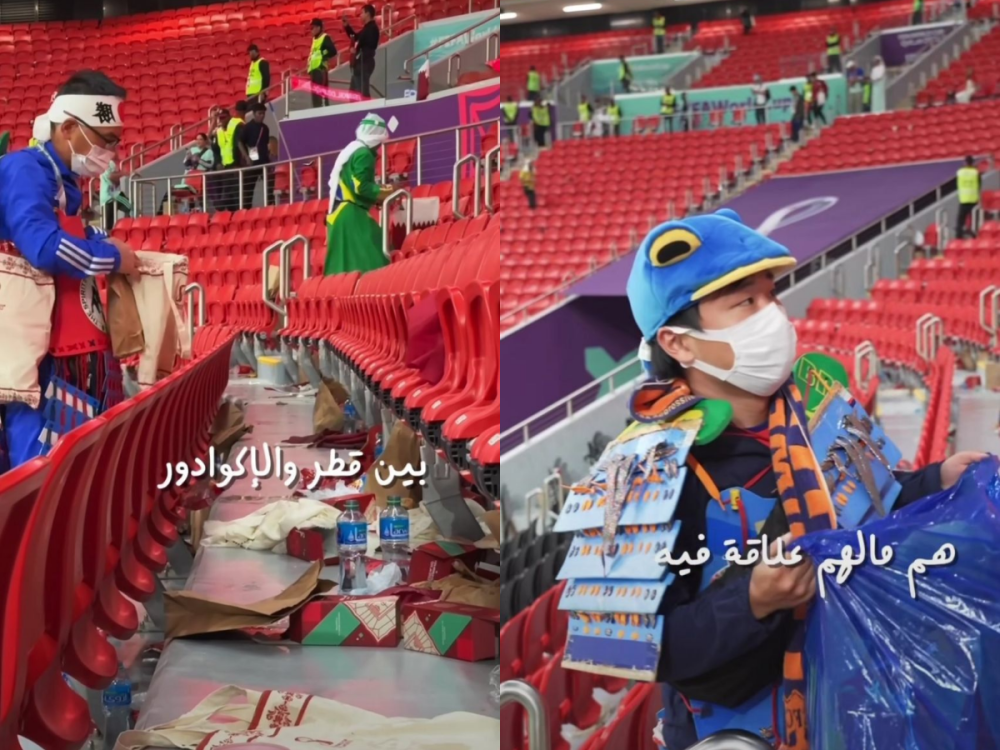 ‘We respect the place’ : Japanese fans get praises for cleaning up ...