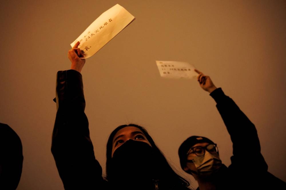 Blank sheets of paper become symbol of defiance in China protests ...