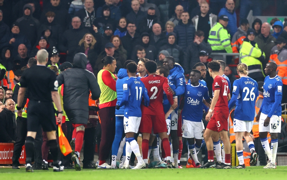 Liverpool, Everton charged by FA for ‘mass confrontation’ in derby | Malay Mail