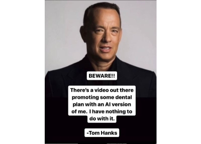 Actor Tom Hanks warns of ad with AI imposter | Malay Mail