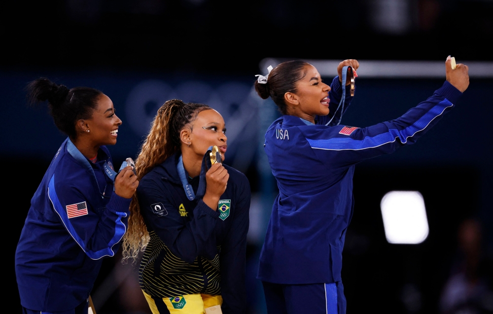 Biles bows to Andrade in floor final at Paris Games | Malay Mail