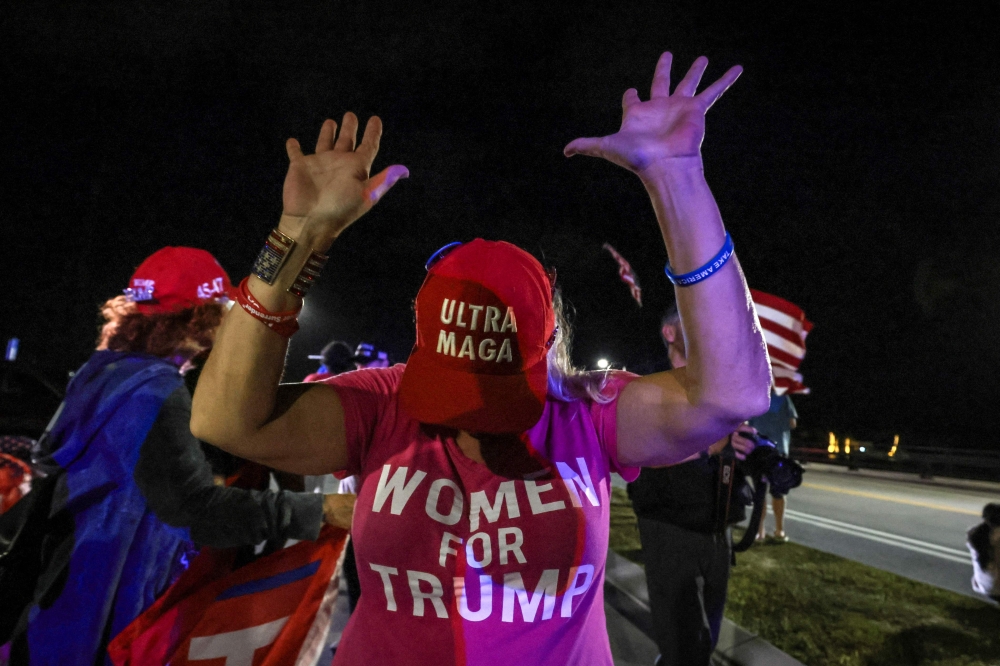Dancing Trump supporters revel in victory speech, with Democrats ...