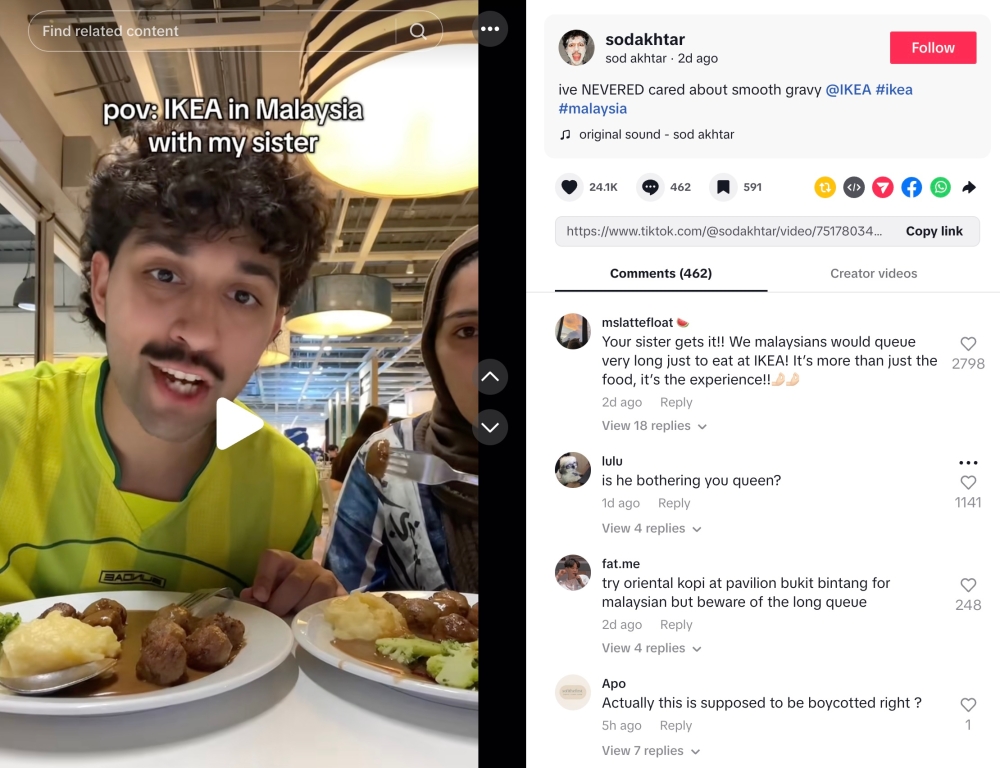 TikTok influencer gets excited to try Malaysian food…but is taken to Ikea (VIDEO) | Malay Mail
