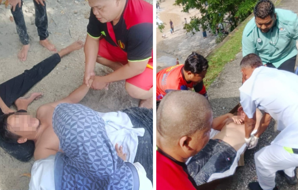 Penang lifeguards rescue man from near-drowning incident at Miami Beach ...