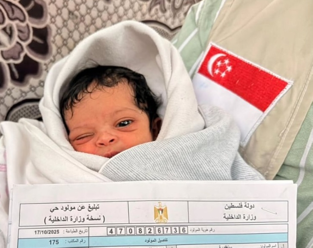 Gaza war baby named ‘Singapore’ in honour of charity that fed her ...